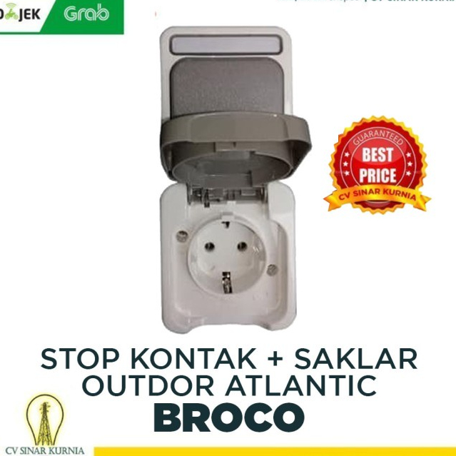 Jual BROCO Atlantic Saklar Engkel + Stop Kontak Outdoor OB Vertical ...
