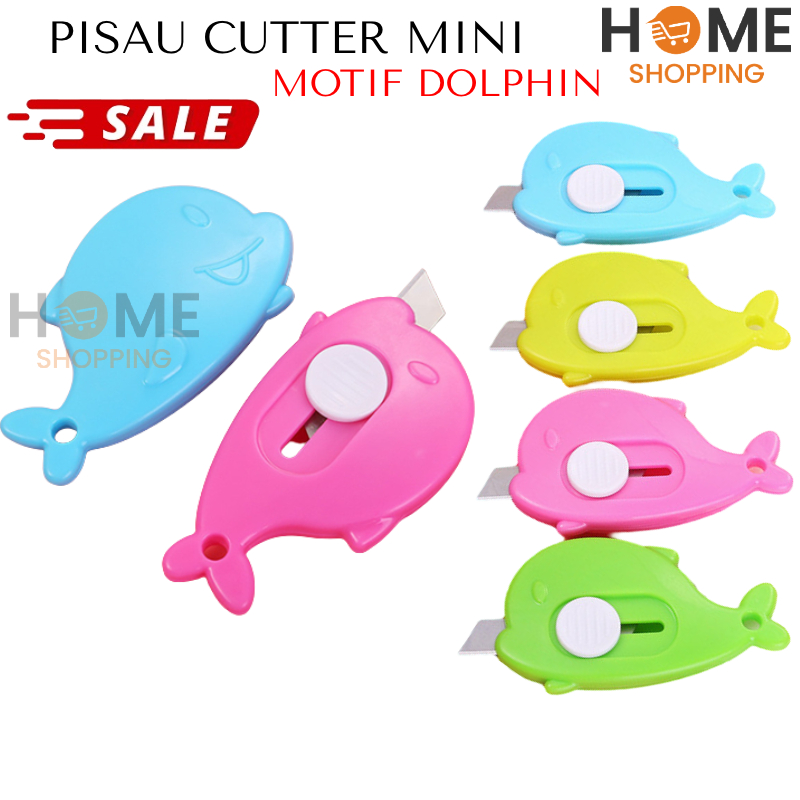 Jual [HS] PISAU CUTTER MINI MODEL DOLPHINE LUCU / PISAU MINI PEMBUKA ...