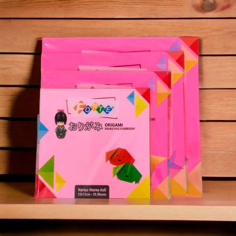 Jual Origami Forte ukuran 12x12 isi 25lembar/kertas lipat origami TK ...