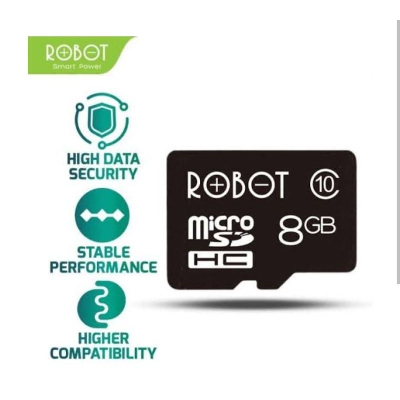 Jual Memory Card Micro SD Card Memory Merk Robot Kapasitas 8GB Class 10 ...