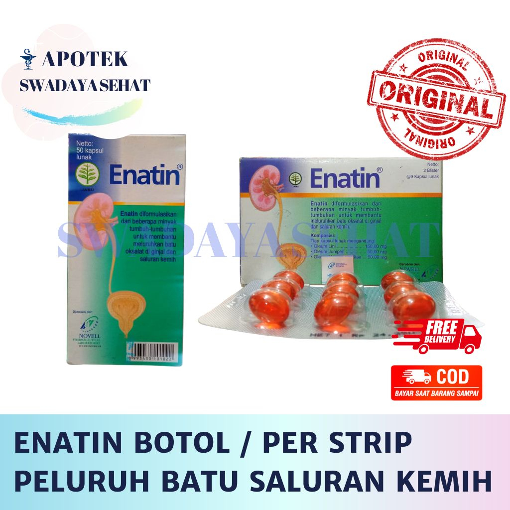 Jual ENATIN KAPSUL Botol Per Strip Ecer 50 Kapsul Lunak - Peluruh Batu ...