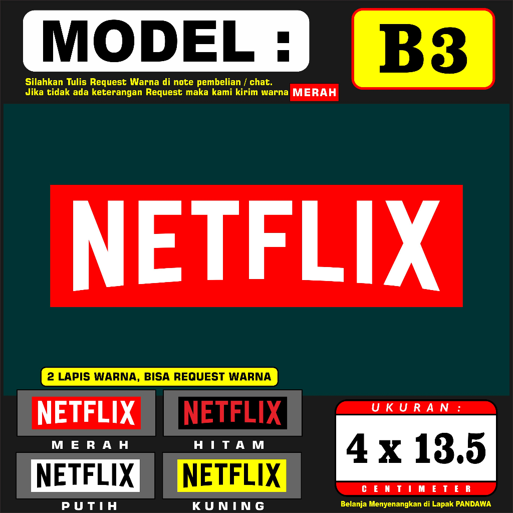 Jual Stiker Cutting Reflektive, tulisan " NETFLIX " | Shopee Indonesia