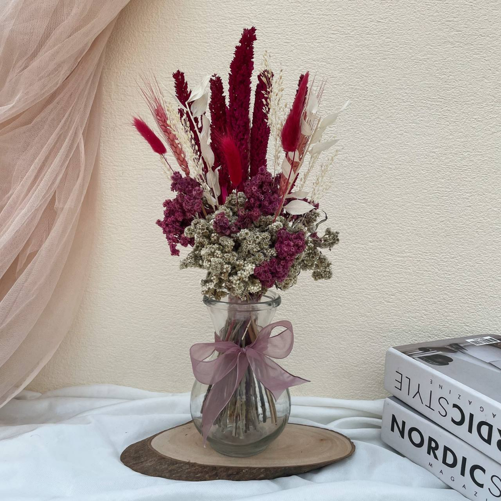 Jual Agnestha set | satu set bunga kering | bunga kering | hiasan meja ...