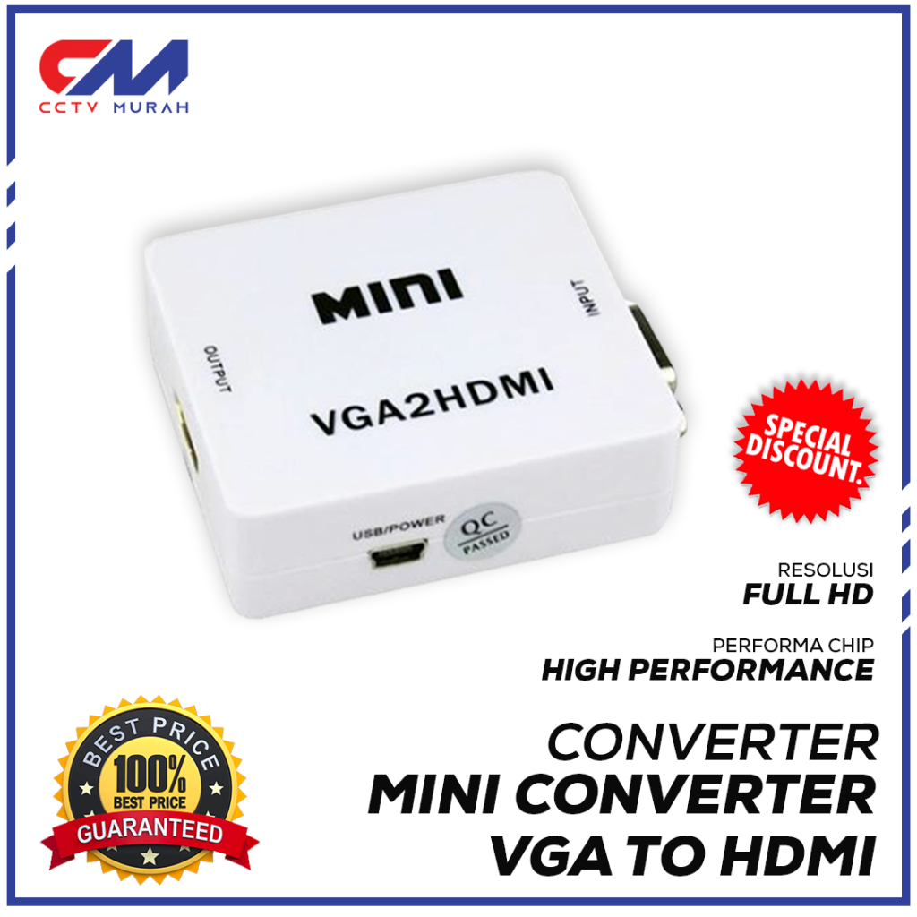 Jual Mini Converter VGA to HDMI/Converter VGA to HDMI | Shopee Indonesia