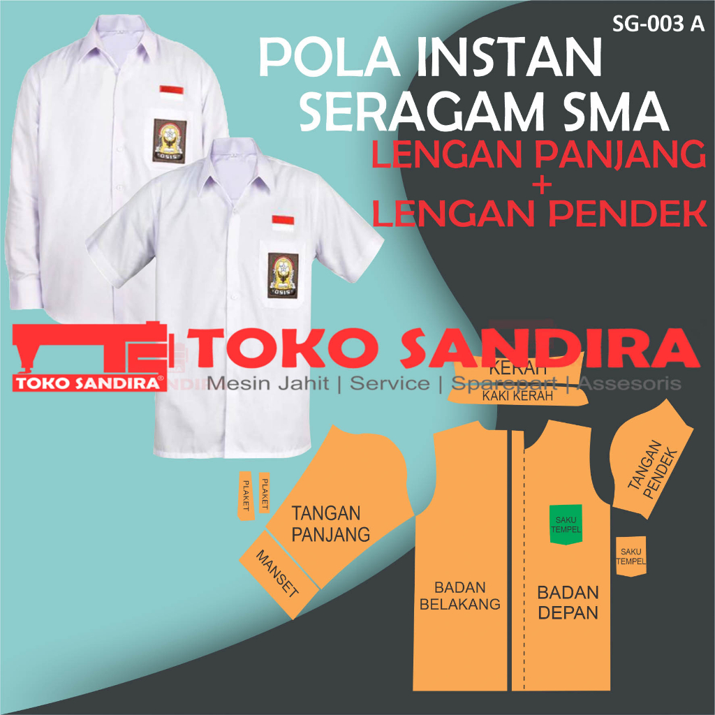 Jual pola seragam sma/pola instan seragam lengan panjang/pola instan ... Jual pola seragam sma/pola instan seragam lengan panjang/pola instan ...