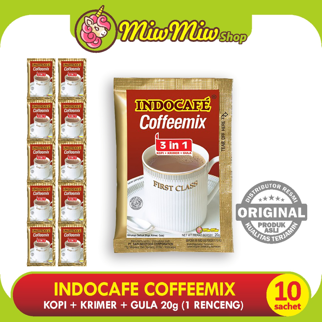 Jual Kopi Indocafe Coffeemix 3 in 1 renceng isi 10 sachet @ 20 gr ...