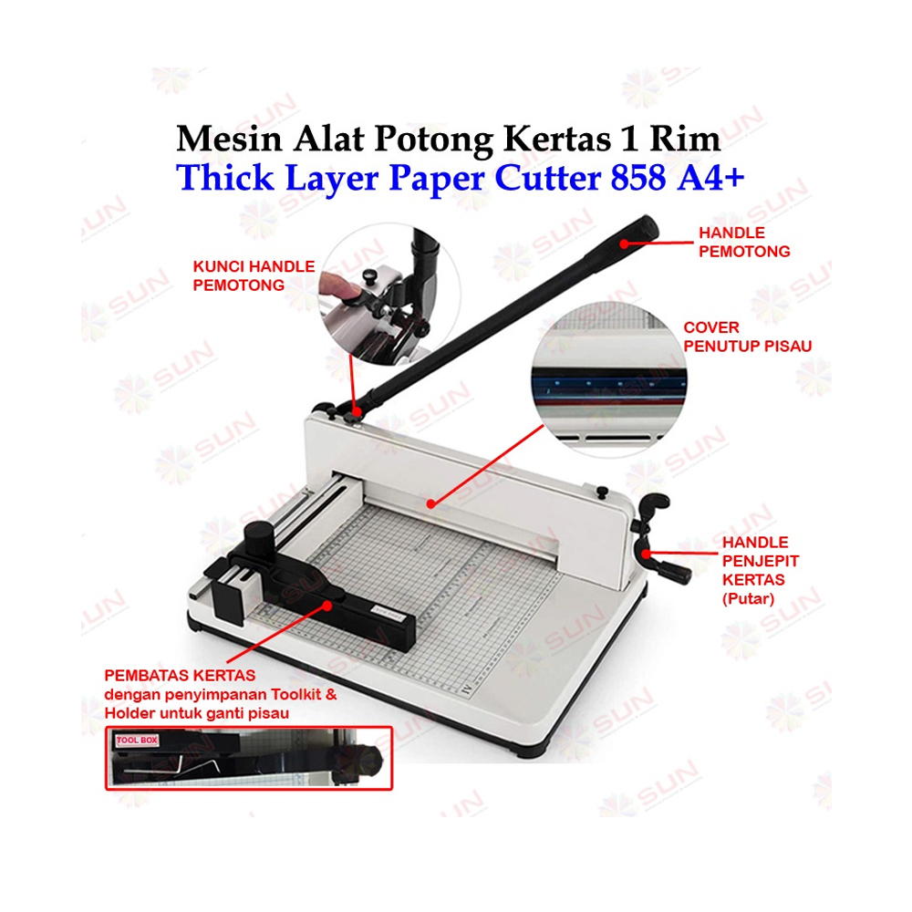 Jual Alat Pemotong Kertas 1 rim A4 - Mesin Thick Layer Paper Cutter A4 ...
