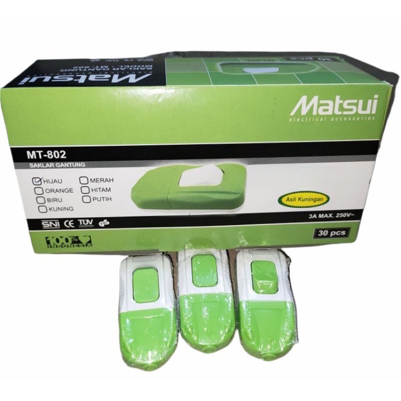 Jual Saklar Gantung ON OFF Matsui 1 Arah Saklar Switch MT-802 SNI Cetekan On Off Gantung ...
