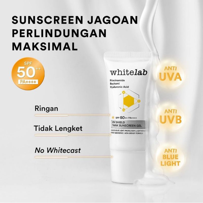 Jual Whitelab UV Shield Tank Sunscreen Gel SPF 50++ PA ++++ | Shopee ...