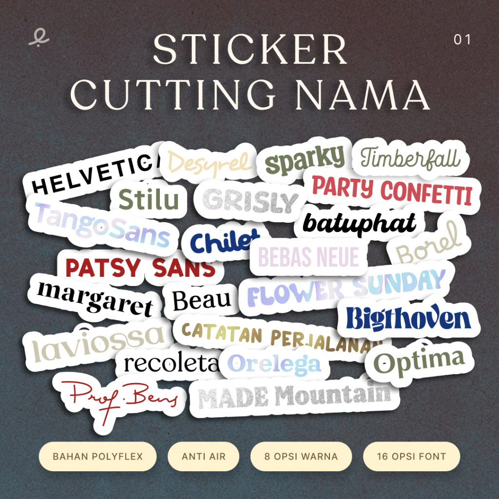 Jual Sticker cutting custom nama & logo bahan vinyl | Sticker anti air ...