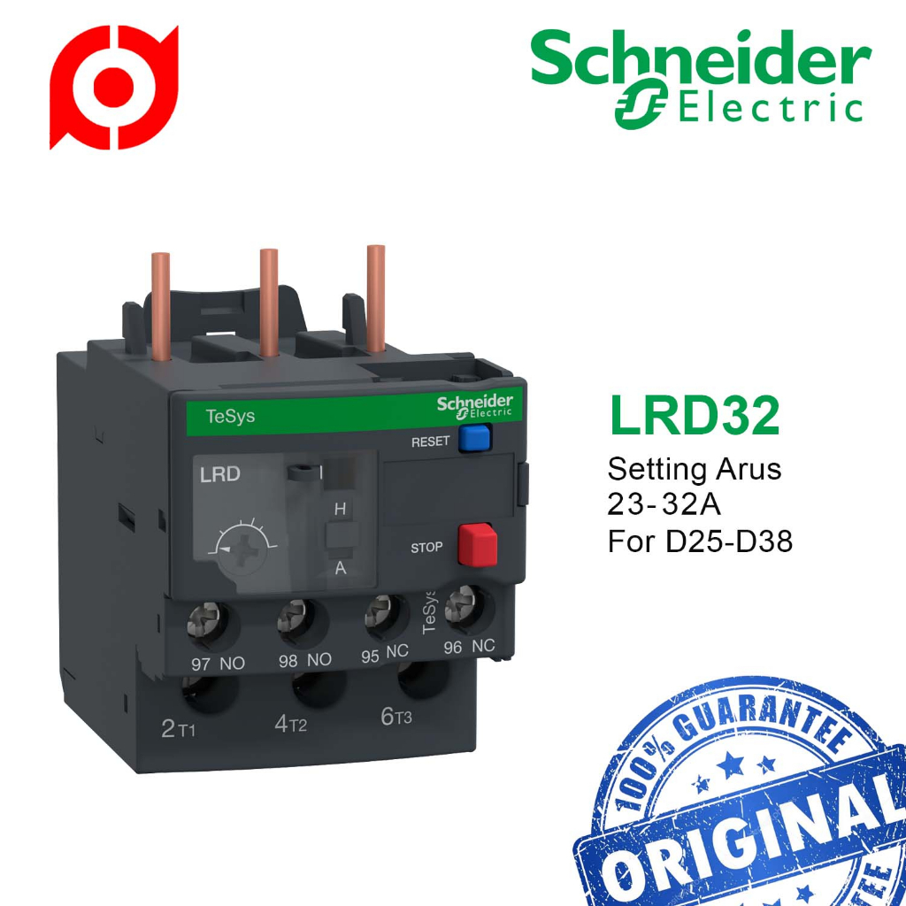 Jual Thermal Overload Relay LRD32 23-32A Termal Kontaktor Schneider ...