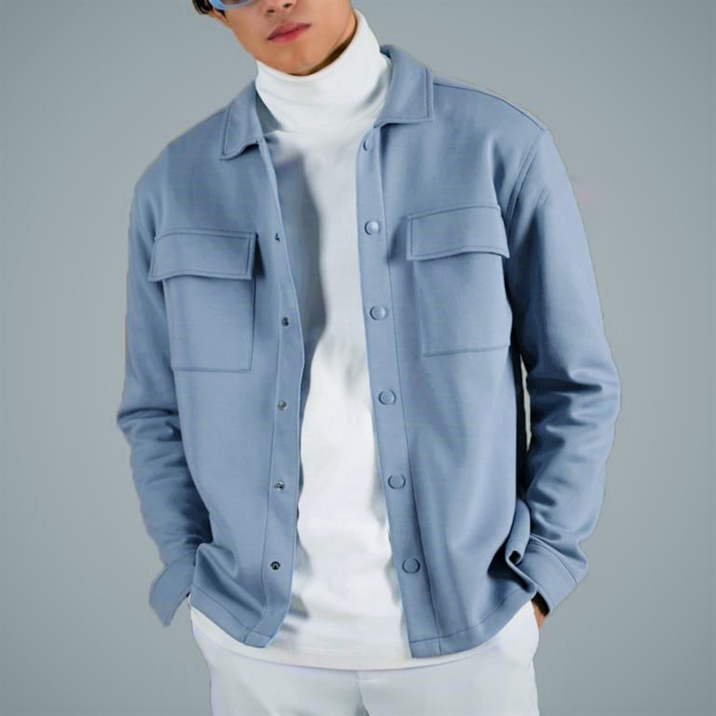 Jual Jaket Pria Shacket Pleece Jacket Sacket model Parka Pleece Hangat ...