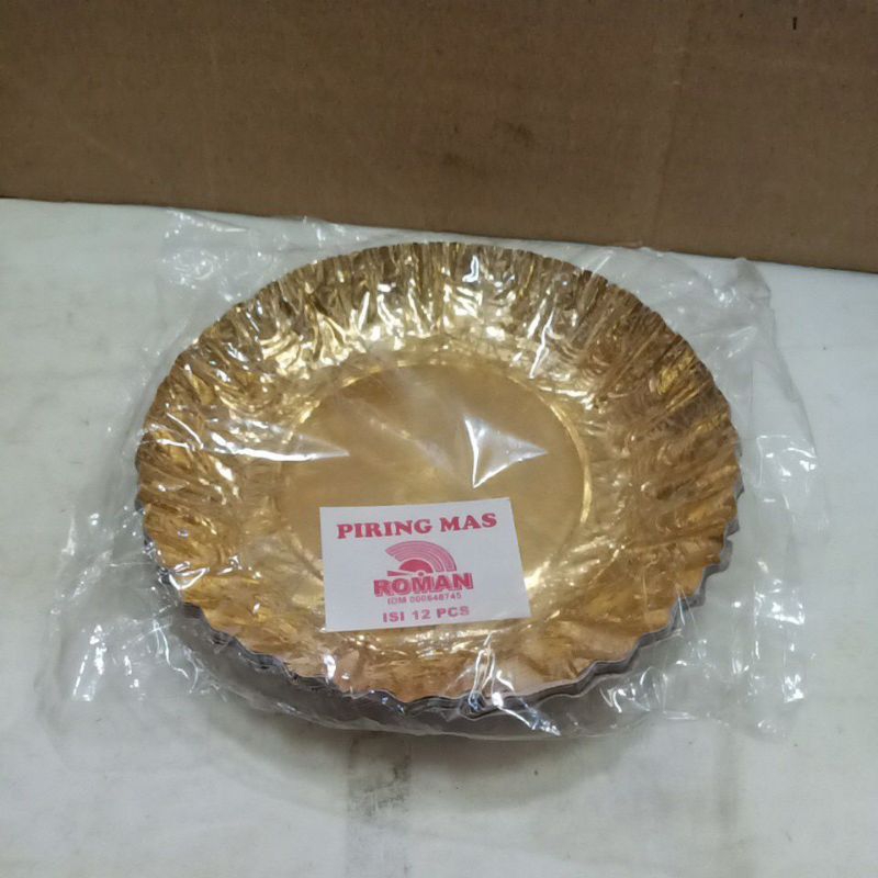 Jual Piring Kue Ulang Tahun / Piring Mas Kertas Roman isi 12 pcs | Shopee Indonesia