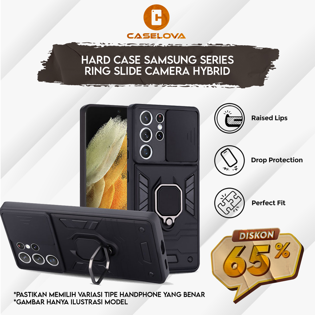 Jual Case Samsung A02s A03s A12 A21s A20s A32 A52 A52s A72 M02s M12 M32 4G M52 5G M62 Ring Slide ...