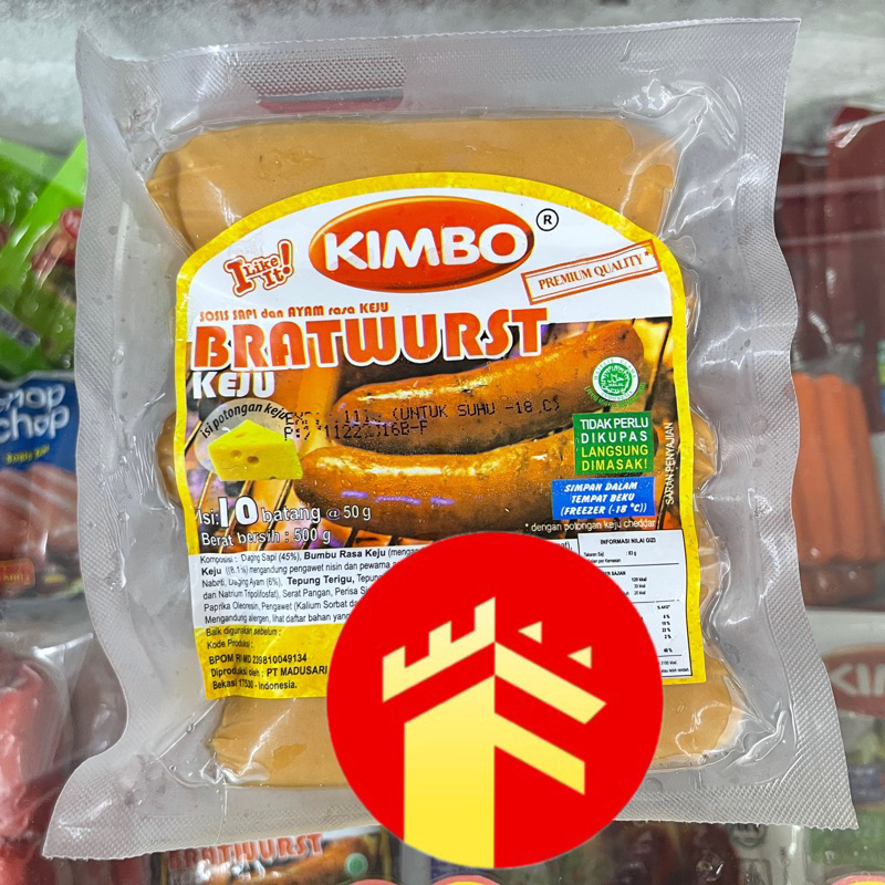 Jual SOSIS BAKAR KIMBO BRATWURST KEJU 10 PCS 500 GR KIMBO SOSIS SAPI ...