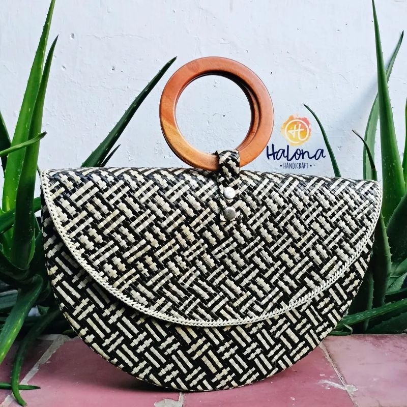 Jual tas handbag sabit lurik anyaman pandan motif unik etnik cantik ...