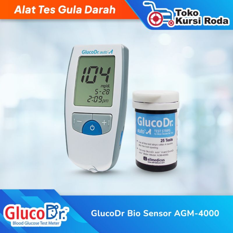 Jual GlucoDr Alat AGM-4000 A + 25 strip | Shopee Indonesia