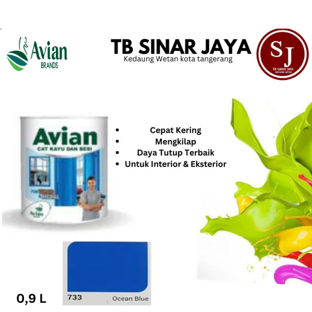 Jual Cat Kayu Dan Besi AVIAN 1kg / Cat Minyak Sintetis - 733 Ocean Blue ...