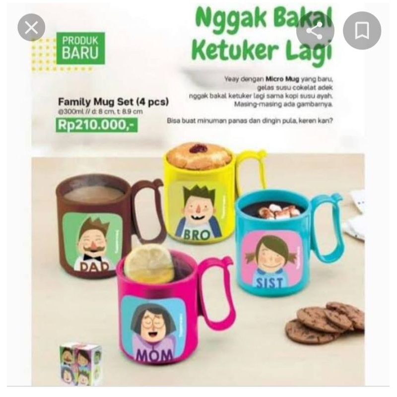 Jual family mug set Tupperware 4pcs | Shopee Indonesia