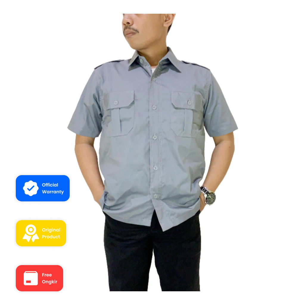 Jual Baju Kemeja PDL Lengan Pendek PDH Warna Abu Pria Seragam Pakaian Kerja Taktikal Tactical ...