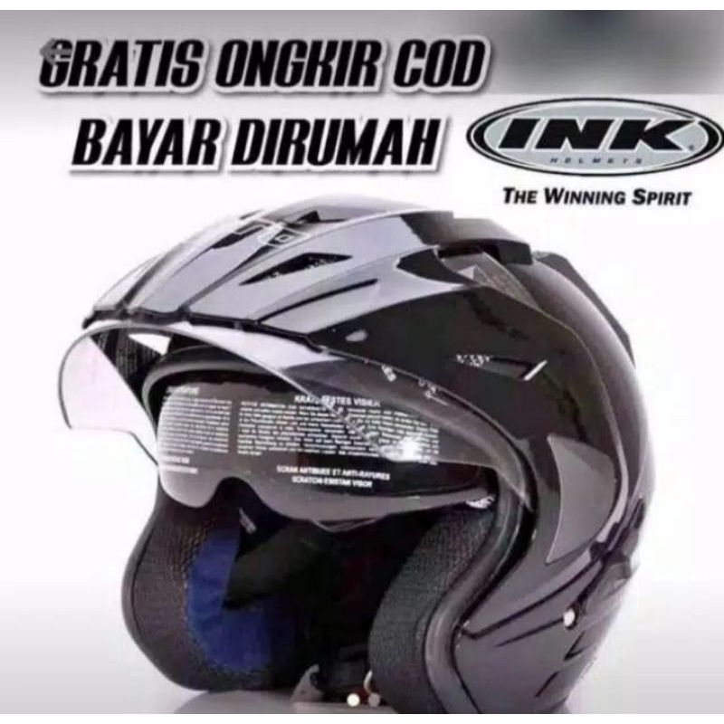 Jual HELM INK DOUBLE KACA DOUBLE VISOR BASIC SKS SNI | Shopee Indonesia