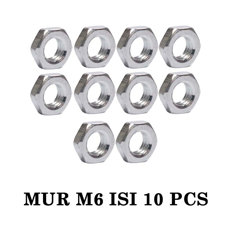 Jual EELIC MUR-M6MM Isi 10 pcs mur 6 mm dengan diameter drat dalam 6 mm ...