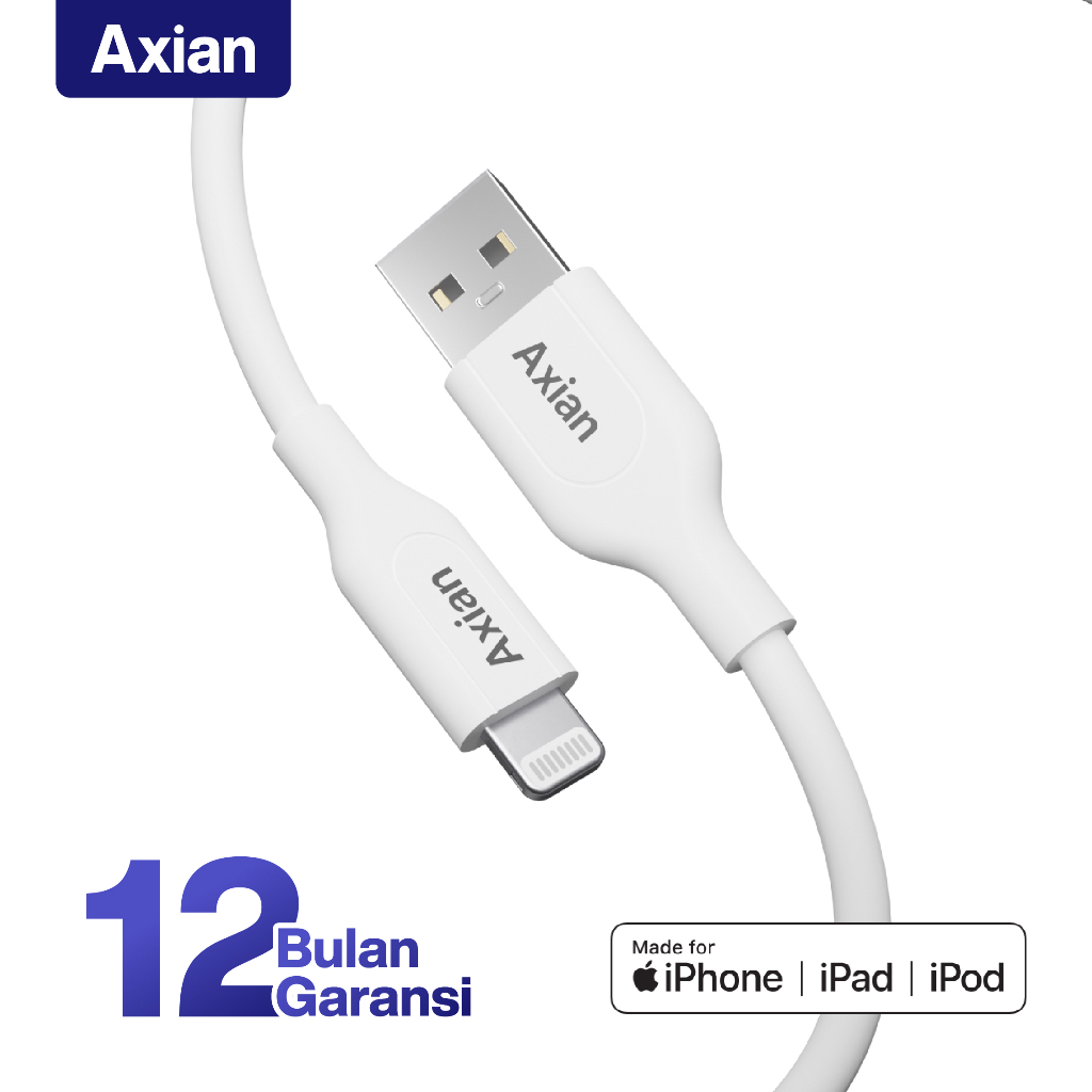 Jual Kabel Data iPhone MFi Axian USB A to Lightning 2.4A Charger iPhone ...