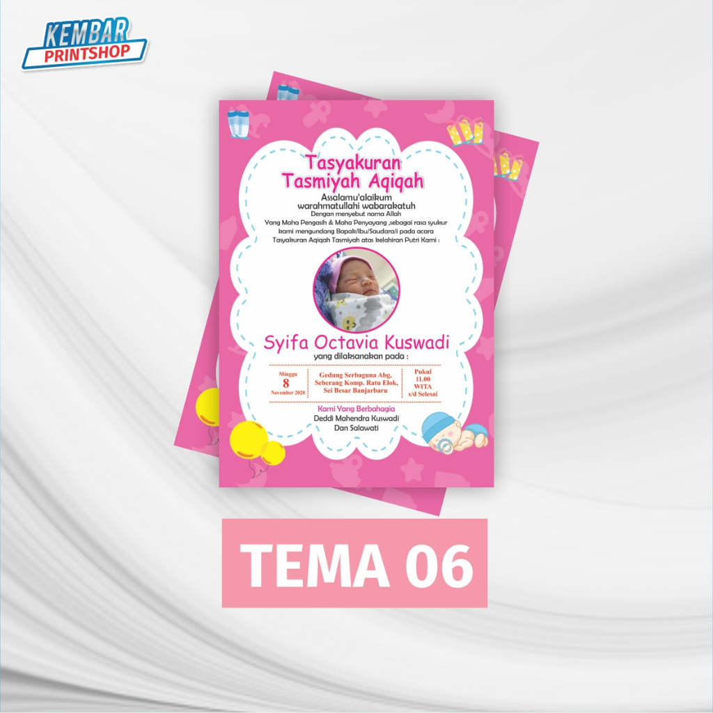 Jual UNDANGAN TASMIYAH/ UNDANGAN AQIQAH /UNDANGAN TASYAKURAN MURAH ...
