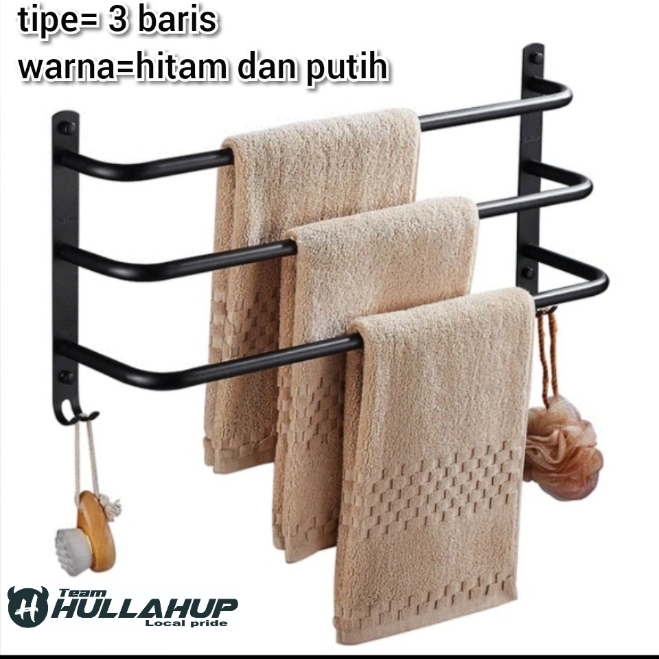 Jual Gantungan Handuk Tempel Dinding Besi 3 Susun Kamar Mandi ...