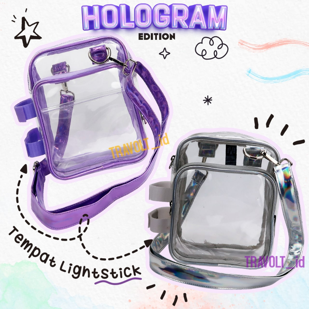 Jual HOLOGRAM EDITION Sling bag - Tas Selempang Transparan - Travolt ...