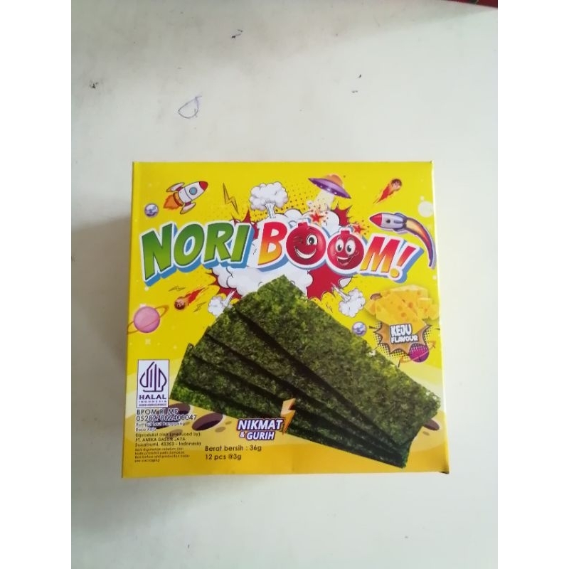 Jual Nori Boom (1 BOX ISI 12 PCS) / Nori Sachet Seaweed Snack 3 gr ...