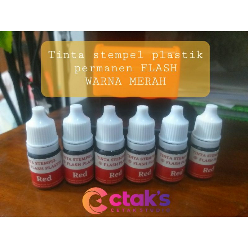 Jual Tinta Stempel Plastik Flash warna merah (untuk stempel flash ...