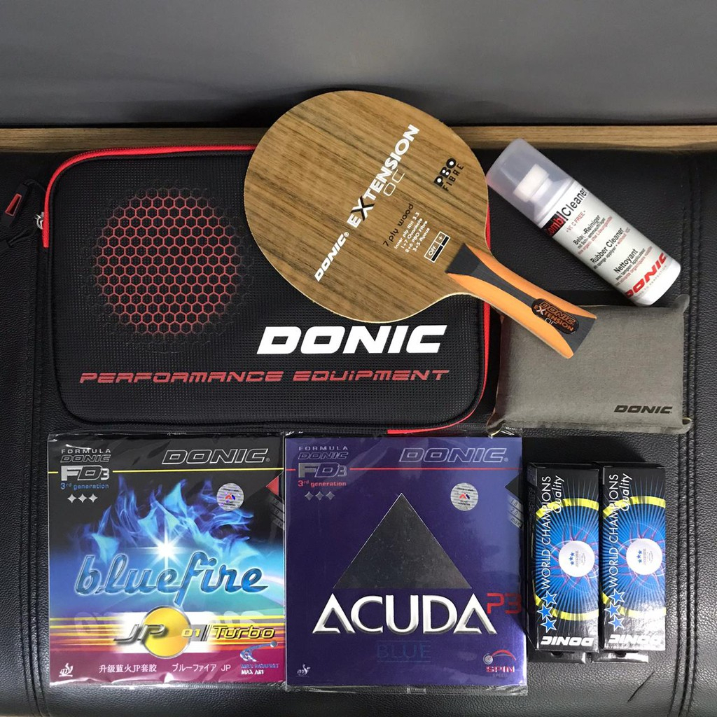 Jual Bat Donic Rakitan type Extension OC lengkap karet dan asesoris Set | Shopee Indonesia