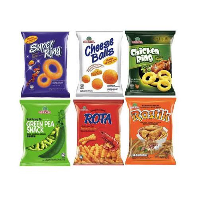 Jual Oriental Snack Super Ring Rota Green Pea Rostik Chicken Ring 60g ...