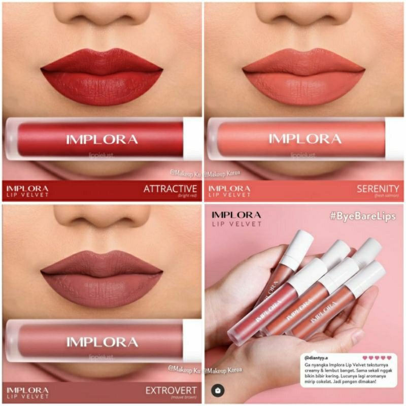 Jual IMPLORA Lip Velvet 4,6gr | Lip Cream | Lipstik | Lipvelvet | Cream ...