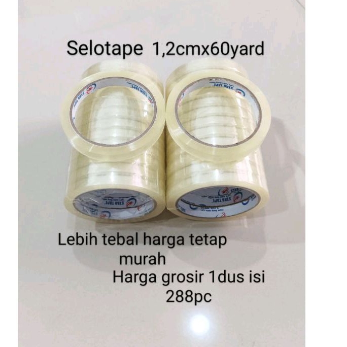 Jual Star Tape Selotip Selotape Isolasi bening setengah 1/2 inch bening ...