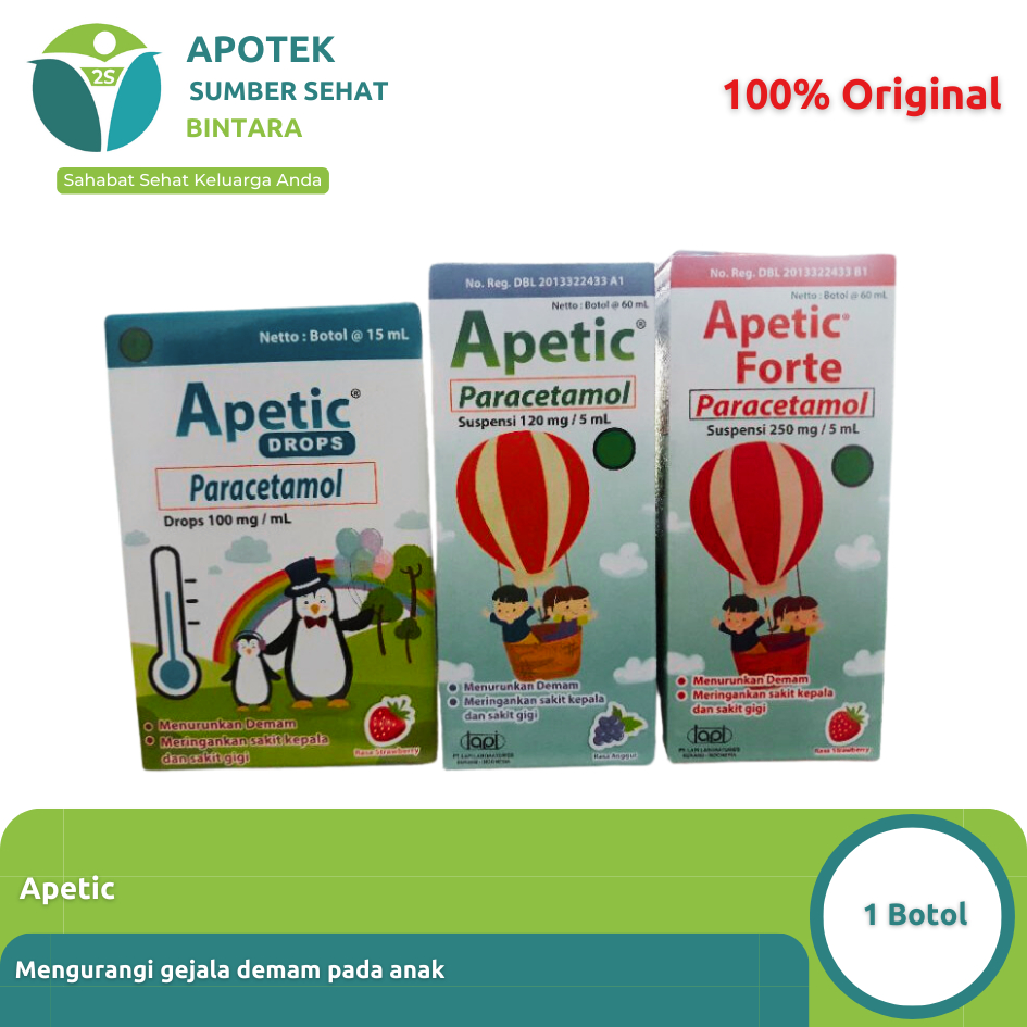 Jual Apetic Drop/Sirup Obat Demam Anak Paracetamol | Shopee Indonesia