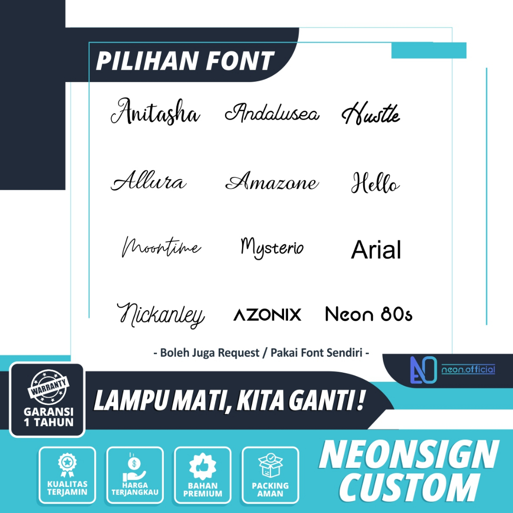 Jual Neon Custom LED NeonFlex Logo / Tulisan / Gambar Neon Sign Lampu ...