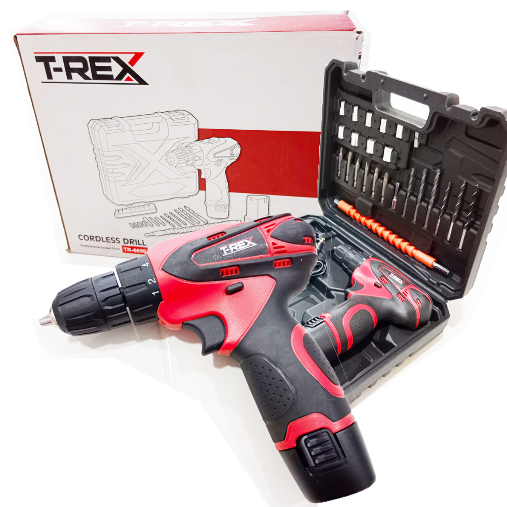 Jual 100%( ORI ) FULL TEMBAGA T-REX Red 12V 36V Mesin Bor Cordless bor ...