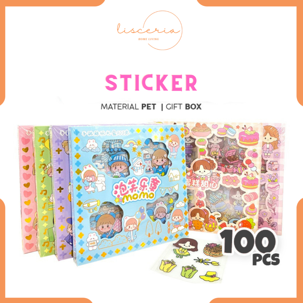 Jual [ LSC ] (1Box isi 100 Lembar ) Stiker 2D Sticker botol minum 2D ...