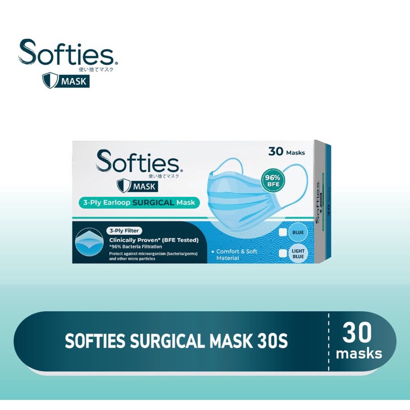Jual MASKER SOFTIES DAILY | SURGICAL MASK 3 PLY EARLOOP BOX 30 PCS ...
