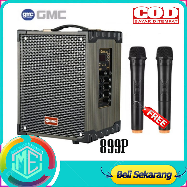 Jual ORI PROMO Speaker Portable Bluetooth GMC 899P 8 inch karaoke ...
