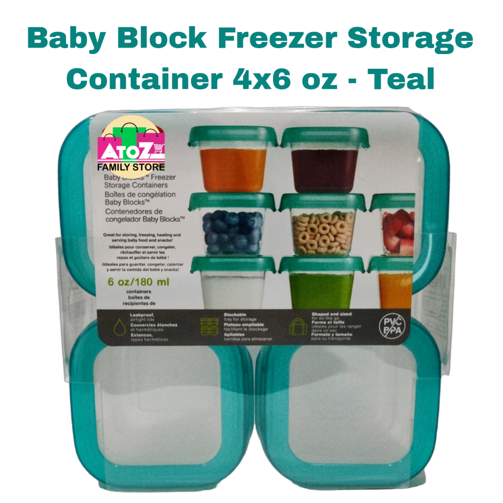 Jual Oxo Tot Baby Block Freezer Storage Container 4 x 6 oz - Teal | Shopee Indonesia
