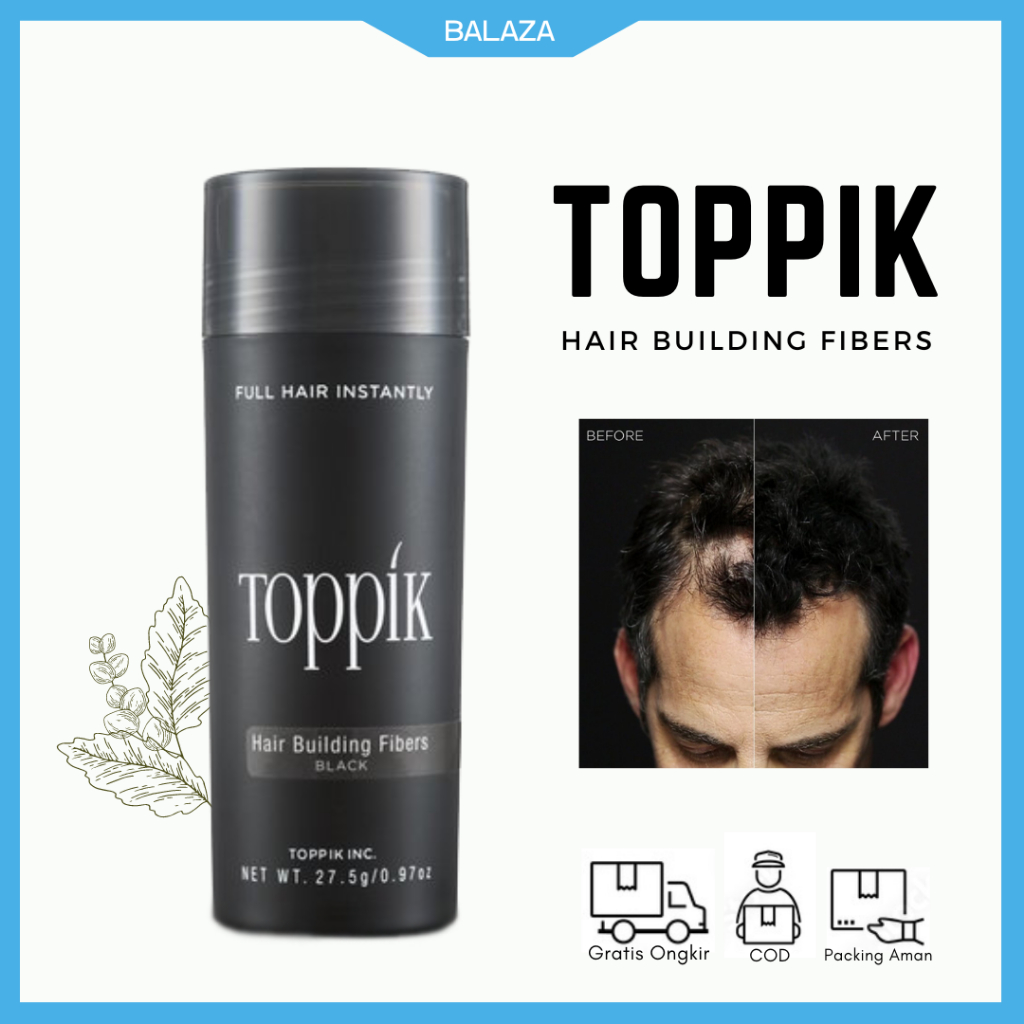 Jual TOPPIK Hair Fiber 27.5 Gram Penebal Penutup Rambut Tipis Botak ...