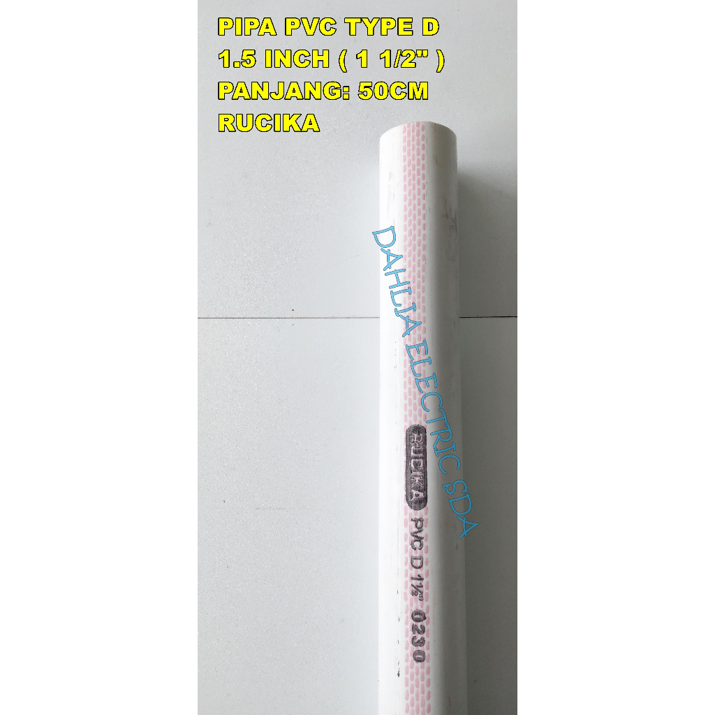 Jual PIPA PVC 1 1/2 INCH TYPE D PANJANG 50CM PUTIH RUCIKA | Shopee ...
