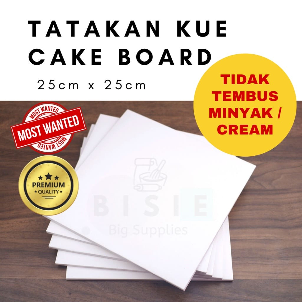 Jual CAKE BOARD / TATAKAN KUE / ALAS KUE KOTAK PUTIH / PAPAN KUE TART ...