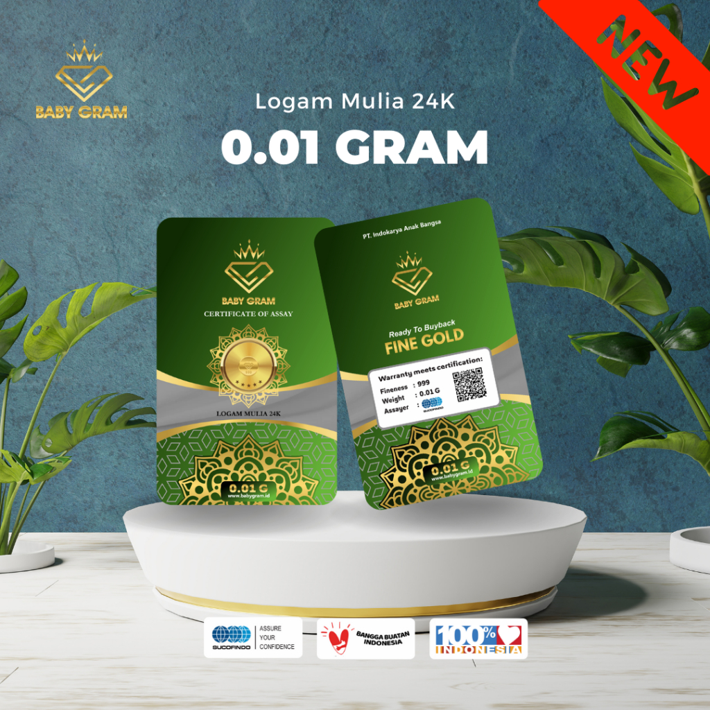Jual BABY GRAM || Logam Mulia Emas 0,01gr Murni 24K Bersertifikat ...