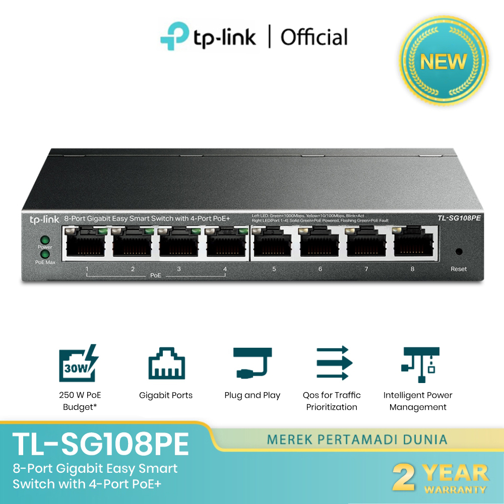 Jual TP-Link TL-SG108PE 8-Port Gigabit Easy Smart Switch with 4-Port ... Jual TP-Link TL-SG108PE 8-Port Gigabit Easy Smart Switch with 4-Port ...
