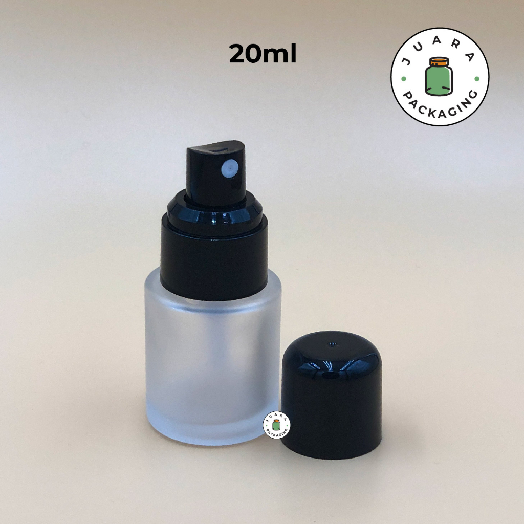 Jual Botol Spray 20ml Kaca Buram Frosted Matte dengan Tutup Hitam ...