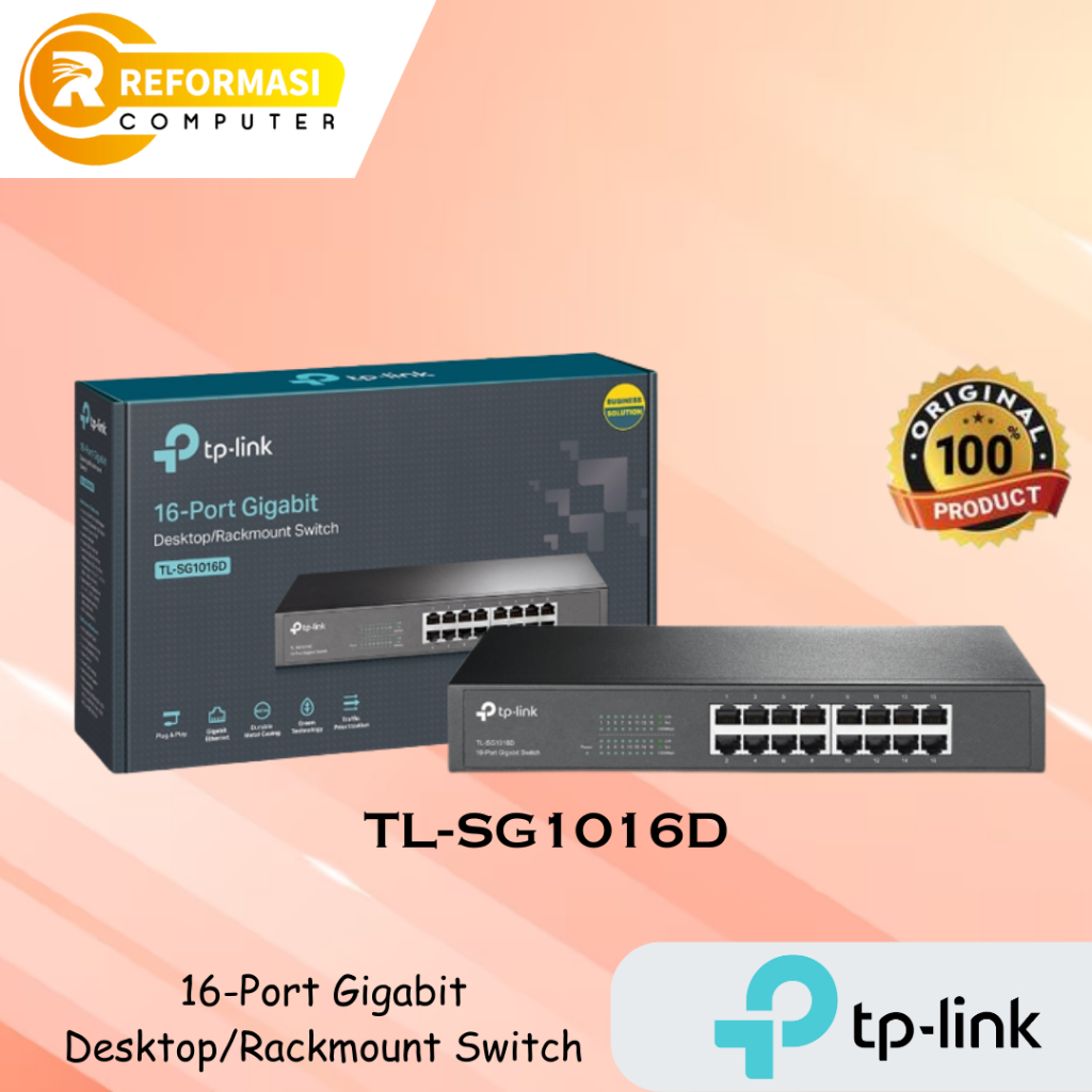 Jual TP-LINK TL-SG1016D TPLINK 16 Port Gigabit Desktop/Rackmount Switch ...